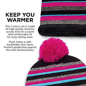 Nickelodeon Girls Winter Hat, Scarf, And Kids Gloves Sets, Jojo Siwa Beanie For Ages 4-7