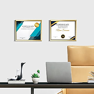 LaVie Home 8.5x11 Picture Frames (1 Pack, Gold) Simple Designed Photo Frame with High Definition Glass for Wall Mount & Table Top Display