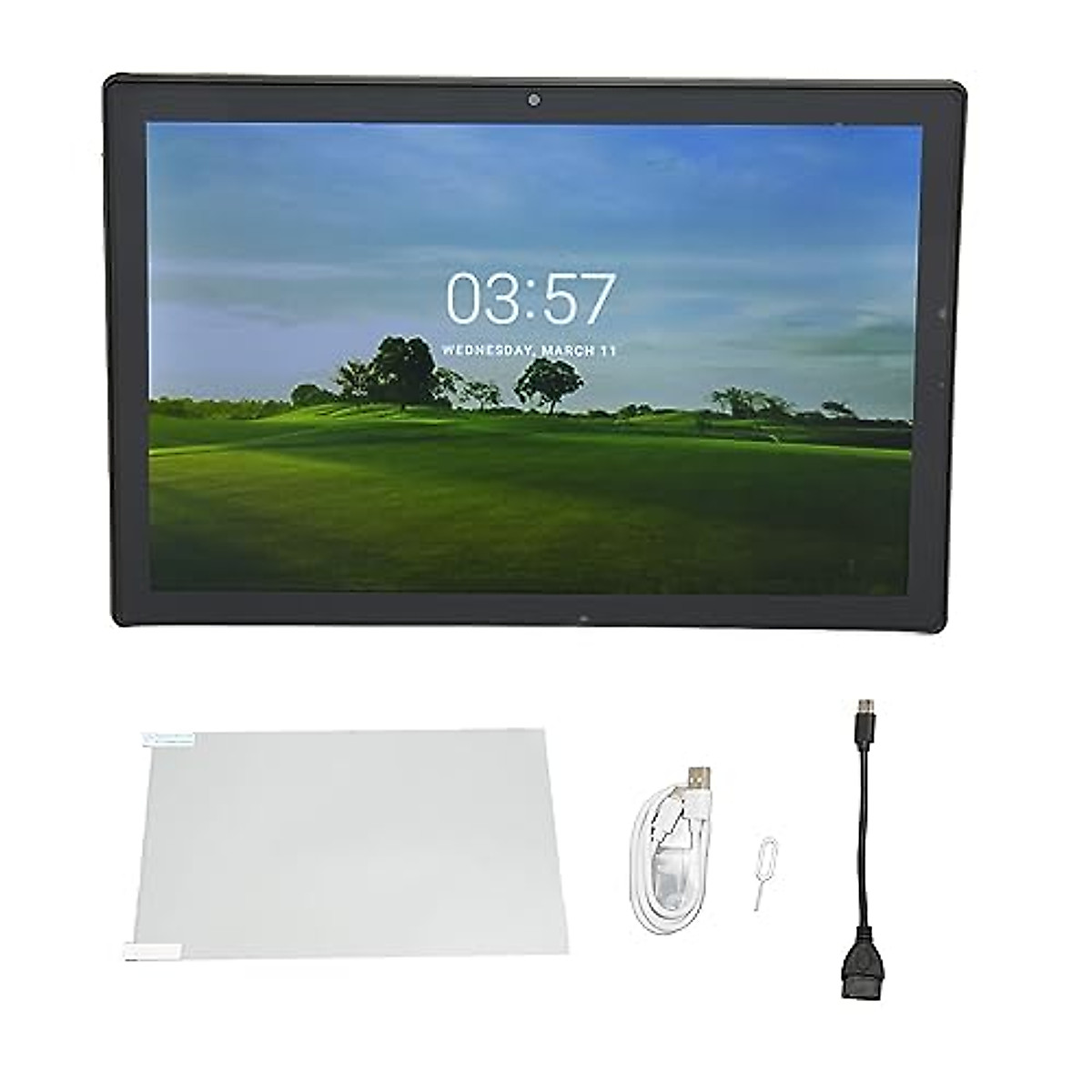 Tablet PC, 2MP Front Camera Dual SIM Dual Standby 10.1 Inch Tablet 6GB RAM 64GB ROM for Android10 for Learning for Work (Black)