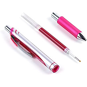 Pentel EnerGel 0.7 mm Liquid Gel Ink Pens - Pack of 5 Pink Deluxe RTX Energel Pens with 3 Refills