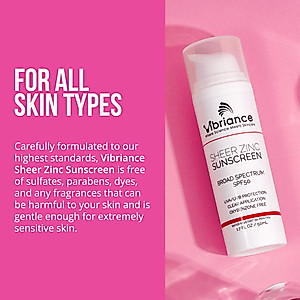 Vibriance Sheer Zinc Oxide Face Sunscreen, 1.7 fl oz - Broad Spectrum SPF 50 Tinted Moisturizer - Sensitive Skin Friendly
