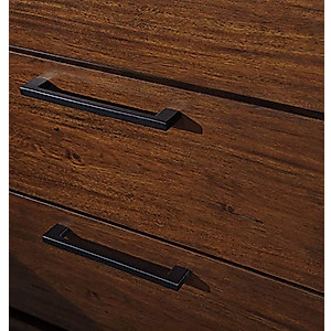 Signature Design by Ashley Ralene Mid-Century Modern Minimalist 2 Drawer Nightstand, Medium Brown