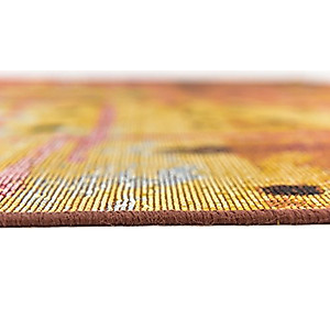 Unique Loom Outdoor Modern Collection Area Rug - Pine (5' 3" x 8' Rectangle, Multi/ Brown)