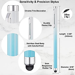 Stylus Pens for Touch Screens (6 Pack), Linfanc High Sensitivity and Precision Capacitive Stylus Pens for iPad, Tablets, Smartphones, and All Universal Touch Screen Devices, Extra 12 Replacement Tips