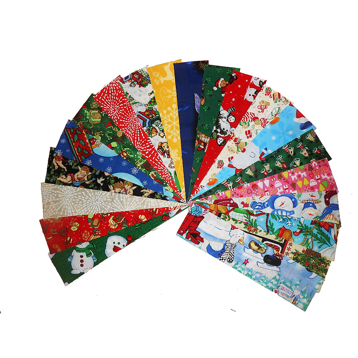 40 2.5X10 Rail Fence Fabric Strip Christmas Medley Prints Quilting Fabric