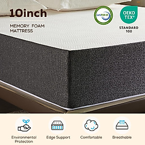 Ablyea Queen Mattress 10 Inch Gel Memory Foam Mattress in a Box - CertiPUR-US Certified/Pressure Relief/Medium Firm Queen Size Bed Mattresses