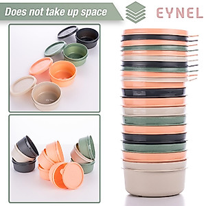 EYNEL 9 oz Small Round Food Storage Containers with Lids Set of 10, Airtight Leakproof Reusable, Plastic To Go Bento Box, Mini Lunch Box, Snack Storage Bowl, for Kitchen, Picnic (10)