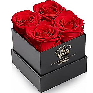 Impouo Flowers for Delivery Prime - Roses in a Box - Fresh Flowers - Forever Rose - Birthday Gifts for Women - Preserved Roses, Gifts for Mom/Girlfriend/Wife/Grandma
