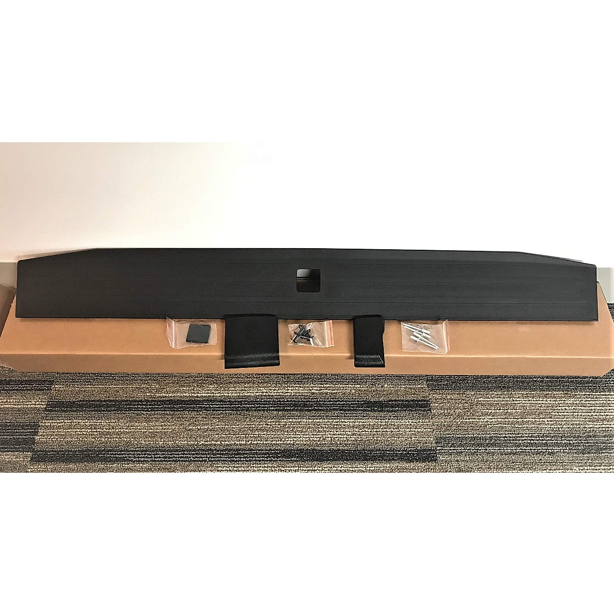 Roane Concepts Tailgate Molding Compatible for 2017 2018 2019 2020 Ford F250 Super Duty / F350 Super Duty w Flex Step Models; Center Piece; Step Pad Trim Kit; Truck Spoiler Protector Cover OE Style