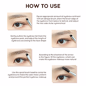 Rynluna Professional Brow Pomade, Eyebrow Color that Fills and Shapes Brows, Easy Breezy Brow Sculpt, Dark Brown, 0.12 Ounce