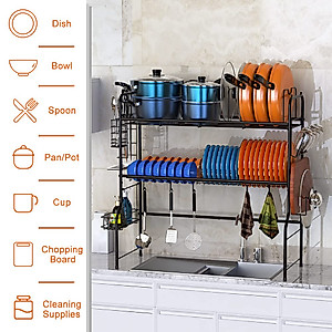 Auledio Over The Sink Dish Drying Rack 2 Tier Organizer Shelf,Bronze