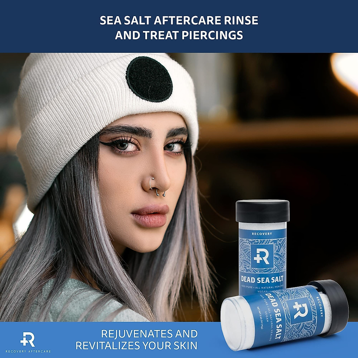 Recovery Piercing Aftercare Sea Salt From Dead Sea - All Natural, Soothing Healing Saline Solution