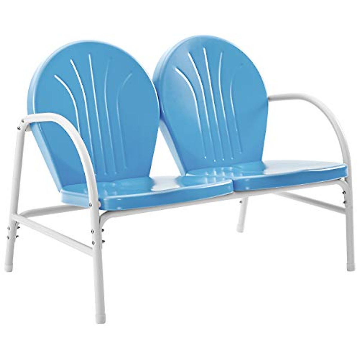 Crosley Furniture Griffith Metal Outdoor Loveseat, Sky Blue