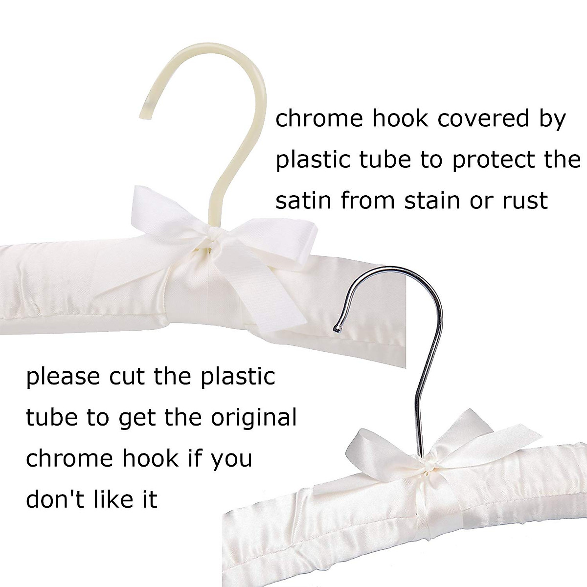 Tosnail 12 Pack Satin Padded Hangers Foam Padded Hangers Dress Hangers - Ivory