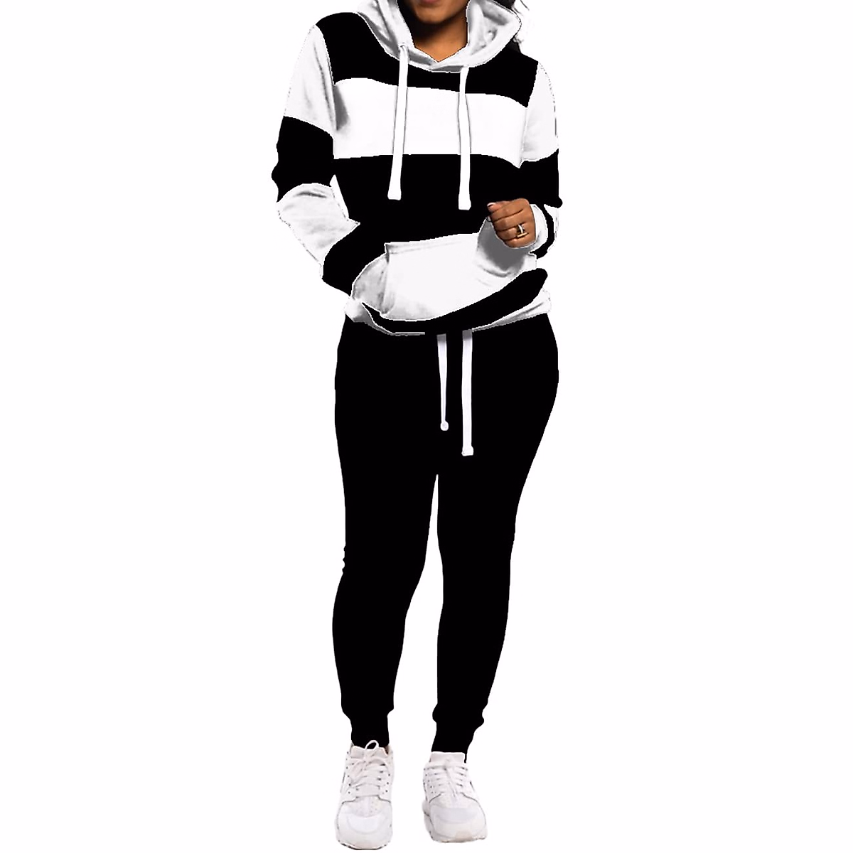 Blue Track Suit Two Piece Lounge Set Women Hoodie Womens Sweat Suits 2 Black XL