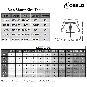 OEBLD Mens Athletic Shorts 2-in-1 Gym Workout Running 7'' Shorts with Towel loop Grey