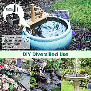 Solar Water Pump Outdoor, 12 Watt Solar Fountain Pump 360GPH+ Flow, Solar Water Fountain Kit with 7 Water Styles for Garden Pond Pool Waterfall Hydroponics Bird Bath