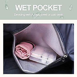 Sports Gym Bag for Women, Travel Duffel Bag with Wet Pocket & Shoes Compartment Weekender Bag, Green