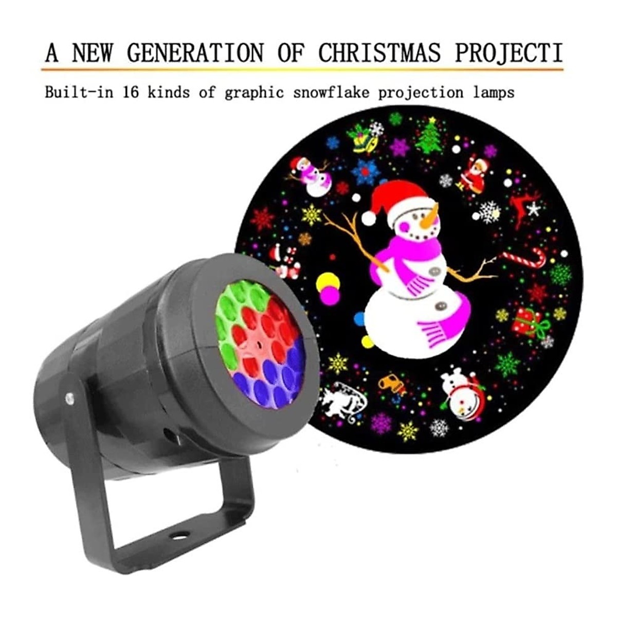 Lovedfgh Christmas Snowflake Lights 16 Patterns Christmas LED Snowflake Projector Light, Projection Outdoor Light Home Garden Party Decor Party Garden Decorations 11.1