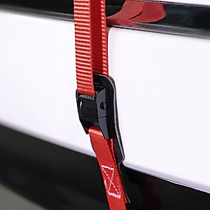 Jack's Trunk Strap by Wrap-It Storage - 12 ft. Trunk Strap (Red) - Heavy Duty Trunk Tie Down Strap with Cam Buckle for Sedan Car Trunks to Secure Cargo