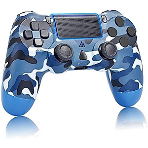 YU33 Remote for PS4 Controller, Wireless Gamepad Work for Playstation 4 Controllers, Game Control for PS4 Controller Pro with Joystick, Pa4 Controller for PS4/Silm/PC Camo Blue