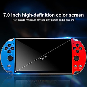 X12 Plus 7 inch Video Game Console Handheld Portable MP5, Built in 1000 Games,16GB Memory, Nostalgic Arcade Game Console with Joystick,Support GBC/GBA/NES/MD/SMC/SFC