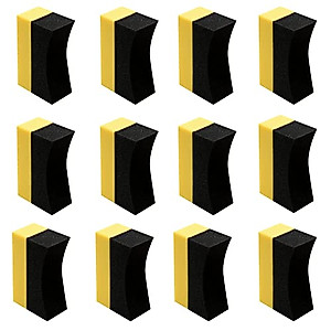 Unlorspy 12 Pcs Tire Applicator Dressing Shine Sponge, Tire Dressing Applicator Pads, Color Polishing Sponge for Car Glass, Painted Steel & Porcelain