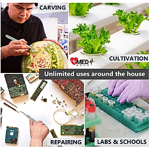 MedHelp Disposable Scalpel 11, Pack of 20 Dermaplaning Tool for Face with Burgundy Plastic Handle, Scalpel Blades #11, High Carbon Steel ● Box of 20