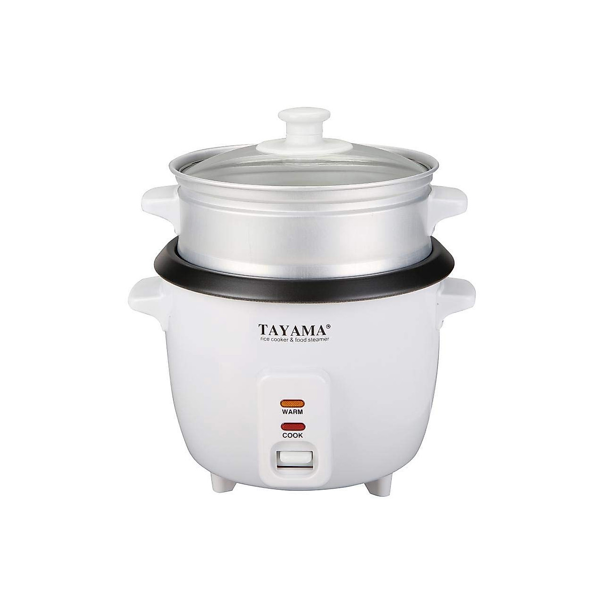 Tayama Rice Cooker with Steam Tray 3 Cup, White (RC-03R)