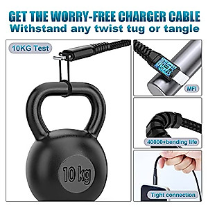 [Apple MFi Certified] Short iPhone Charging Cable(3Pack 8 Inch),USB to Lightning Charger Cord for Apple,Nylon Braided Fast Charging Data Syncing Cable for iPhone 14/13/12/11/XS/XR/X/8/7/6/iPad/Airpods