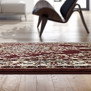 Antep Rugs Oriental 8x10 Traditional Medallion Indoor Area Rug Siesta (Maroon Beige, 7'10" x 10')