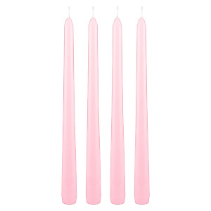 Mega Candles 4 pcs Unscented Pink Taper Candles, Hand Poured Wax Candle 10 Inch x 7/8 Inch, Home Décor, Wedding Receptions, Centerpieces, Birthdays, Celebrations, Romantic Events, Holders