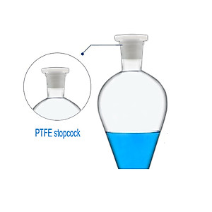 Borosilicate Glass 1000ML Separating Funnel Heavy Wall Conical Separatory Funnel with 24/40 Joints and PTFE Stopcock Lab,Food,pear - 1L