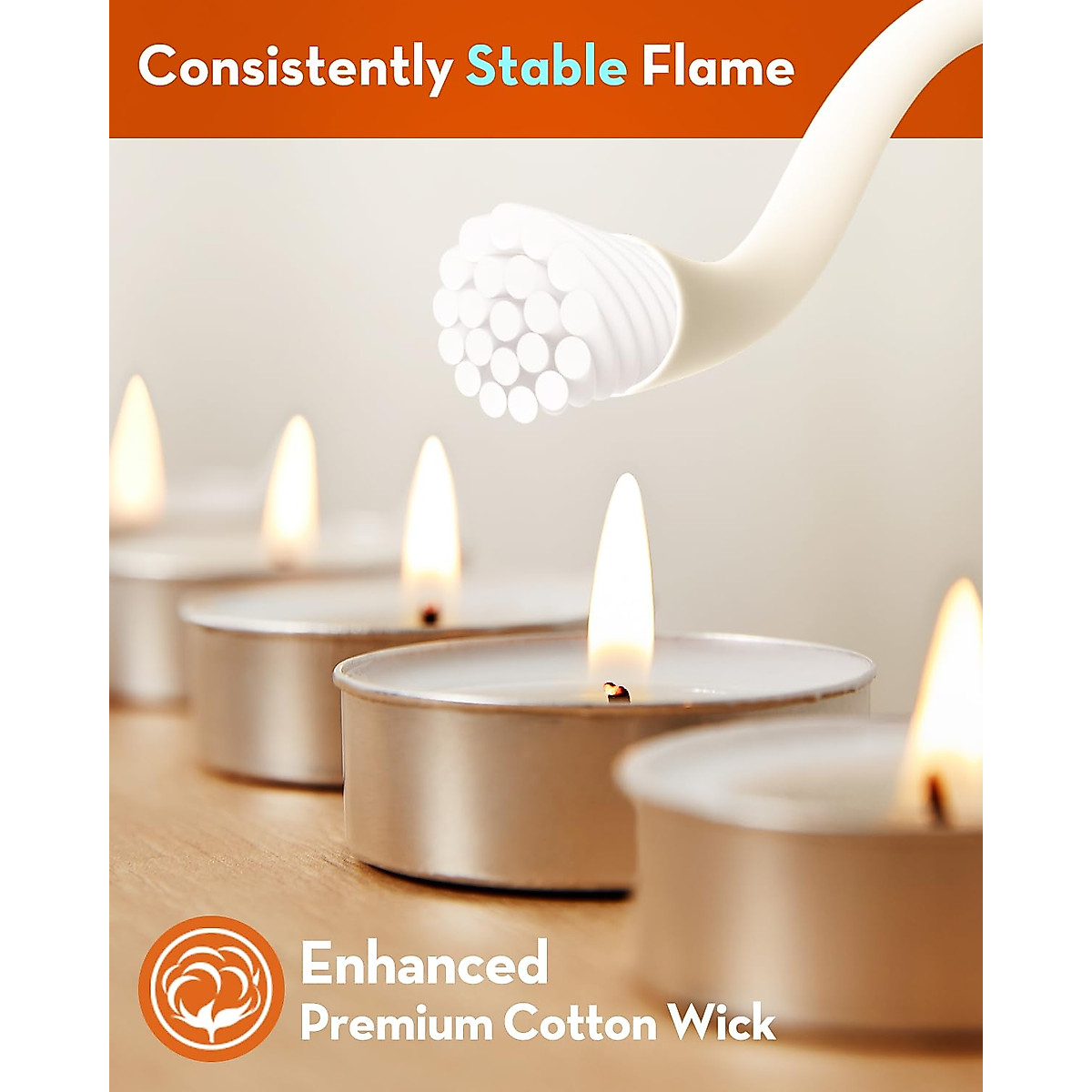 Hypmis Tea Lights Candles Bulk - 200 Pack, 4.5+ Hours Fully Burns Tealight Candles Unscented Smokeless Bright Flame Tealights for Home, Sabbath, Weddings, Christmas & Halloween Decor, White