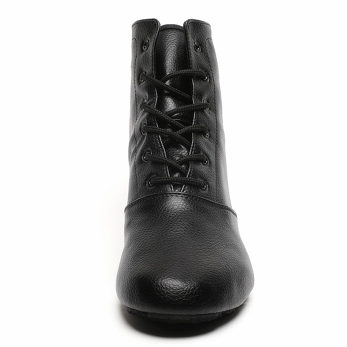 Black Split Sole Jazz Boots Leather Dancing Shoes for Girls Boys (Toddler/Little Kid/Big Kid) (3.5 Big Kid）