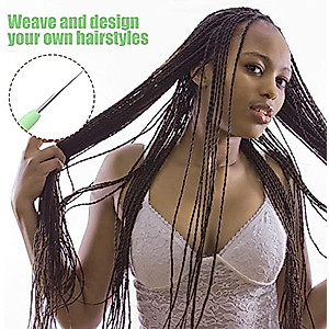 4 Pieces Dreadlock Crochet Hooks Tool 0.5mm 0.75mm Dreadlock Crochet Needle Tools for Braid Hair Weaving Locs Craft