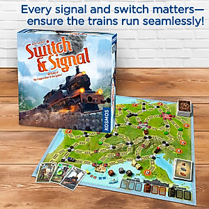 Switch & Signal | A Kosmos Game | Cooperative, Family-Friendly Strategy Train Game | Double-Sided Board | Travel Across Central Europe or North America | Game of The Year Recommended | 2-4 Players
