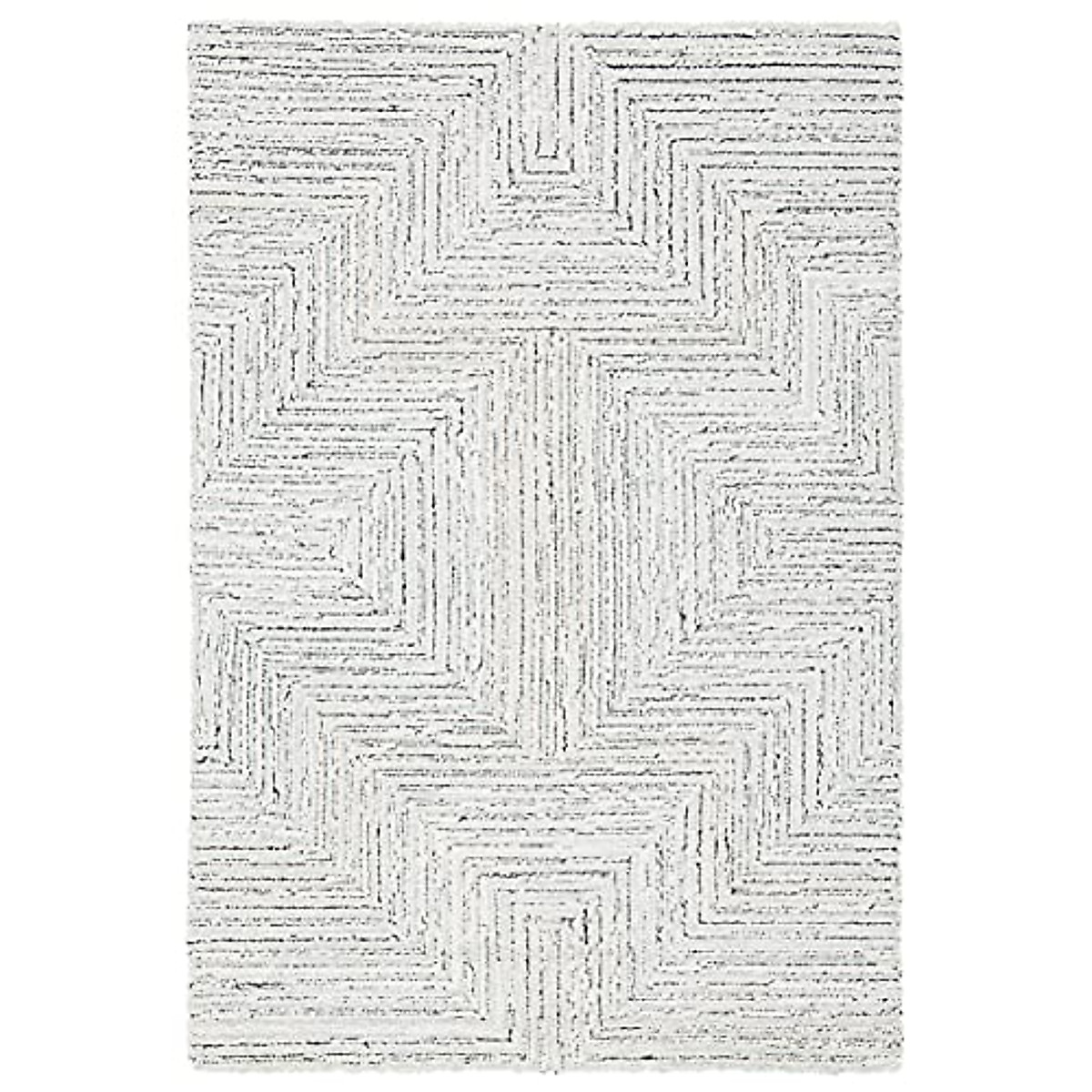Safavieh Micro-Loop Collection 3' x 5' Light GreyIvory MLP176F Handmade Premium Wool Entryway Living Room Foyer Bedroom Accent Rug
