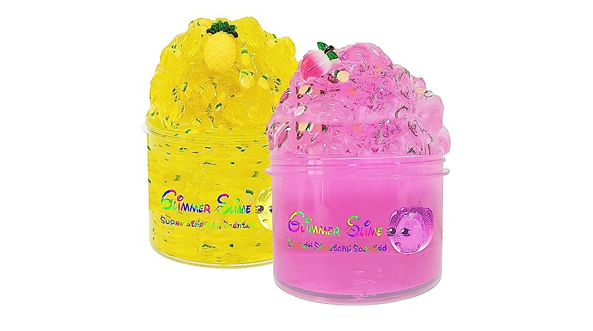 Crunchy Slime 2 Pack: Fun Pineapple & Peach Scented