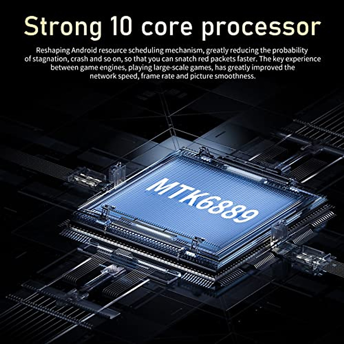 Unlocked Cell Phone, 4.5in White Mobile Phone for Smart Phone 4GB RAM 32GB ROM Dual SIM Phone, MTK6889 Deca Core, 5MP 13MP Camera, 4950mAh Battery