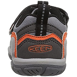 KEEN unisex child Knotch Peak Closed Toe Water Sandal, Magnet/Safety Orange, 9 Little Kid US