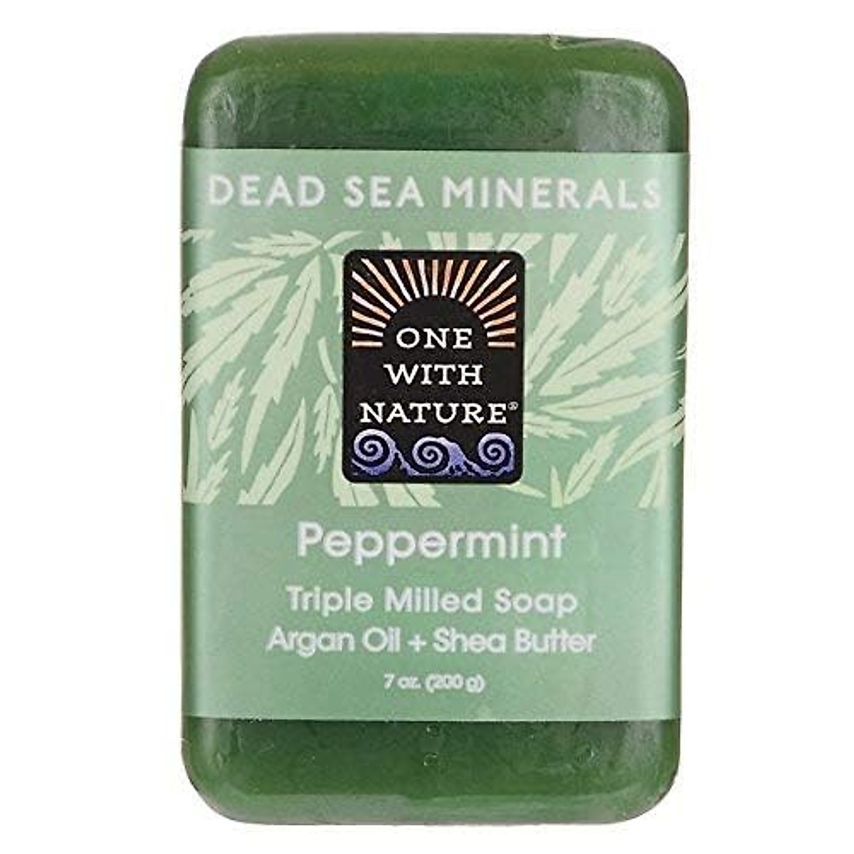 One With Nature Peppermint Dead Sea Mineral Soap, 7 Ounce Bar