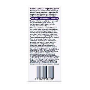CeraVe Anti Aging Retinol Serum | Cream Serum for Smoothing Fine Lines and Skin Brightening | With Retinol, Hyaluronic Acid, Niacinamide, and Ceramides | 1 Ounce