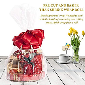 Morepack Shrink Wrap Bags for Gift Baskets,14x18 Inches PVC Heat Shrink Bags,10Pcs