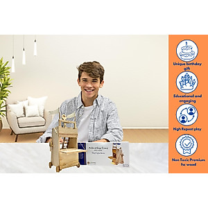 PATHFINDERS STEM Kit – Medieval Siege Tower with Catapult | Wooden Building Kit for Kids Ages 12-14 | Engineering & Physics Toy | Hands-On STEM Project