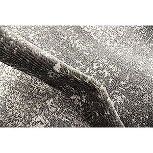 Unique Loom Sofia Collection Area Rug - Casino (2' x 6' 7" Runner, Dark Gray/ Ivory)