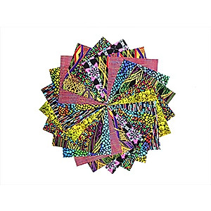 40 5 Inch Kaleidoscope Quilting Squares Charm Pack by Benartex 10 colorways