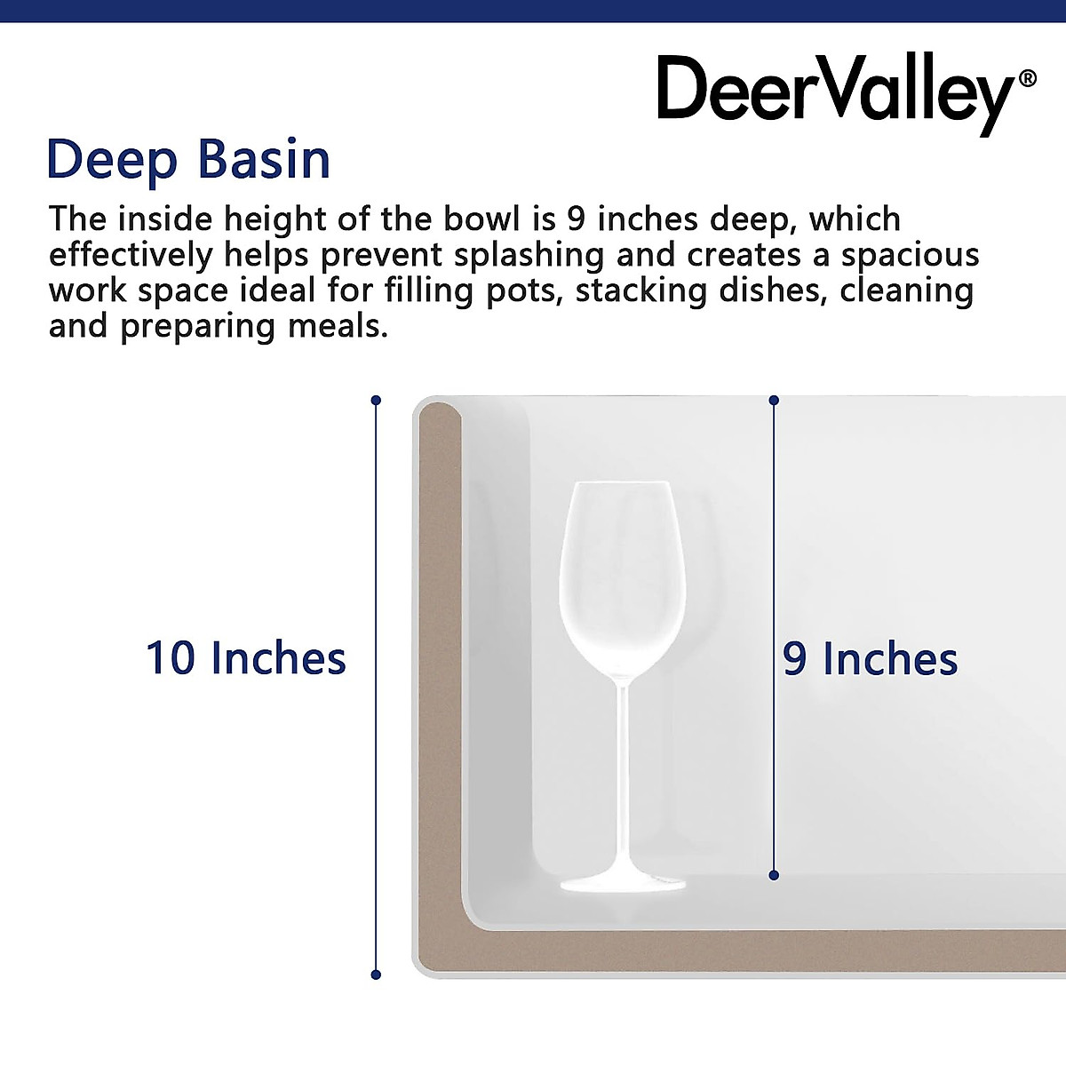 DeerValley Farmhouse Sink, DV-1K505 Grove 36"L x 18"W Fireclay Farmhouse Sink White Apron Front Deep Single Bowl Kitchen Sink with Sink Grid and Basket Strainer