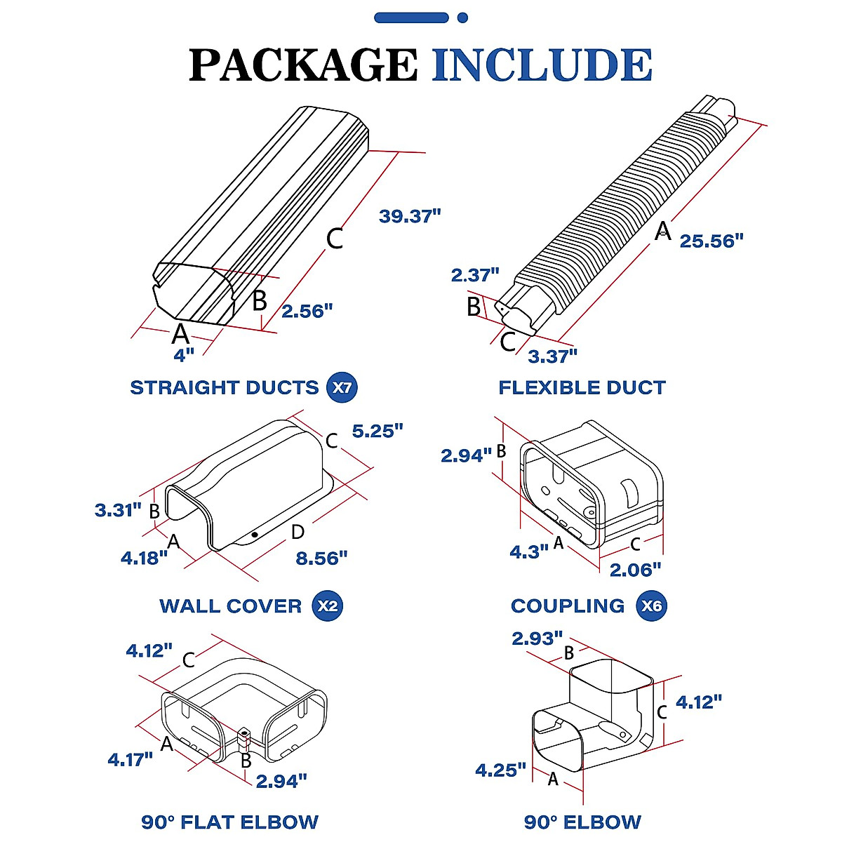LyPrem 25Ft Mini Split Line Set Cover 4" PVC Line Cover Kit for Mini Split and Central Air Conditioner & Heat Pump