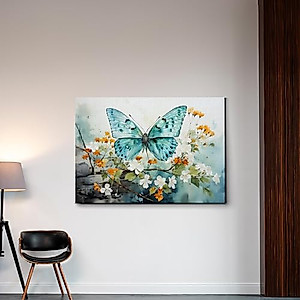 Abstract Painting Buy Canvas Wall Art, Butterfly Painting Art, Butterfly canvas, bedroom Butterfly wall art,Watercolor abstract Butterfly canvas painting